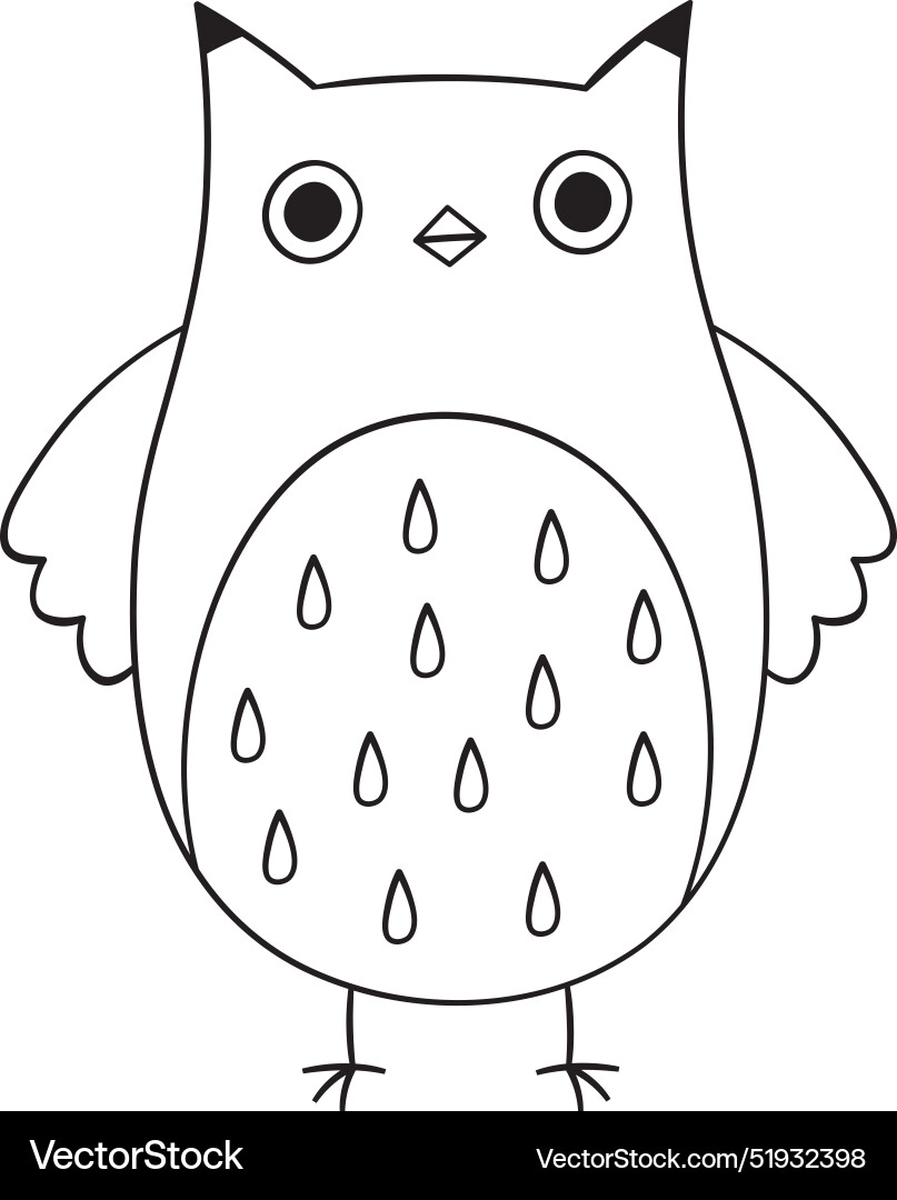 Owl bird hand drawn Royalty Free Vector Image - VectorStock