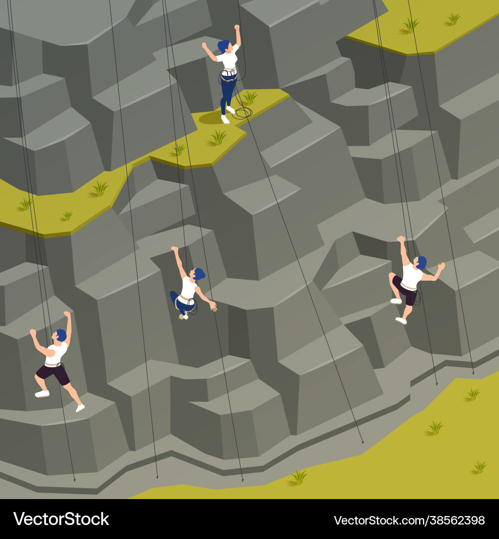 Sport Climbing Wall Isometric Royalty Free Vector Image