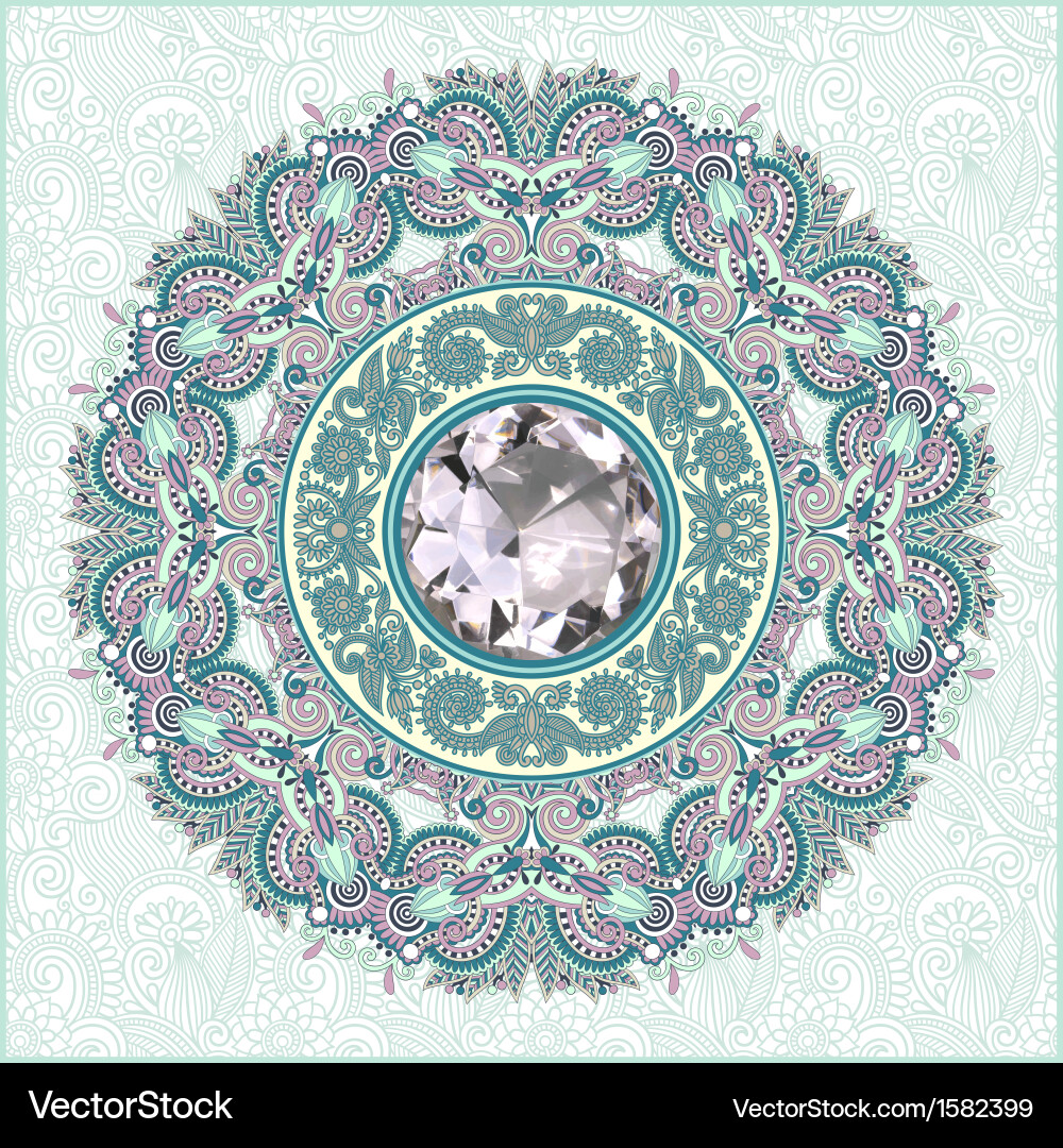 Floral background with diamond jewel Royalty Free Vector