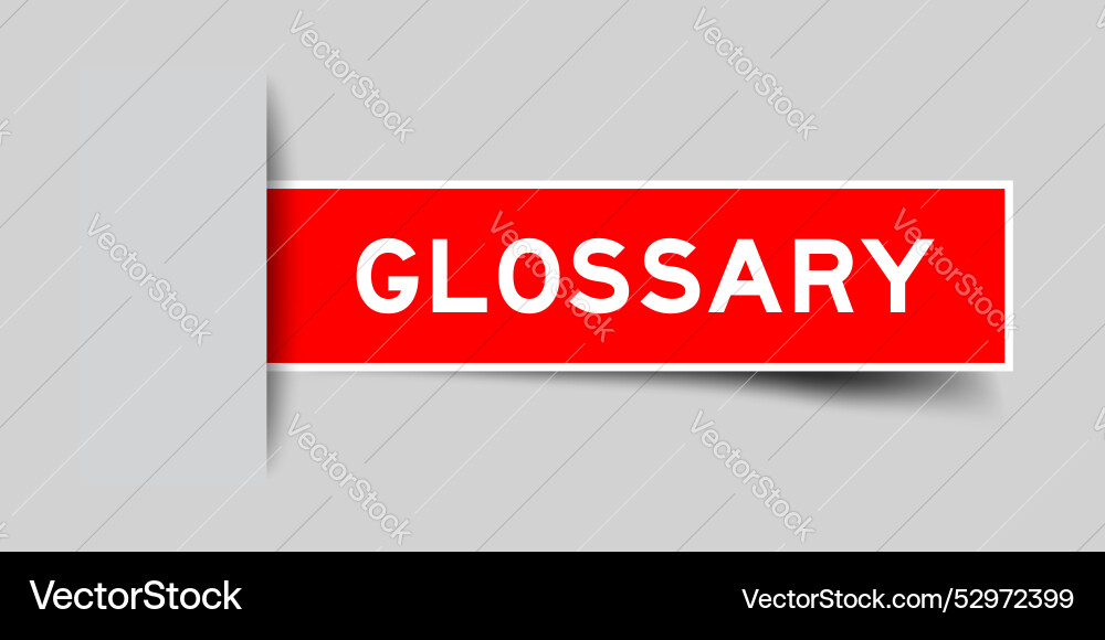 Glossary Sticker Label Royalty Free Vector Image