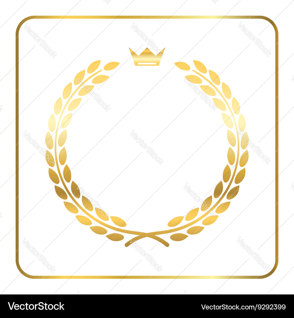 Gold laurel wreath crown golden Royalty Free Vector Image