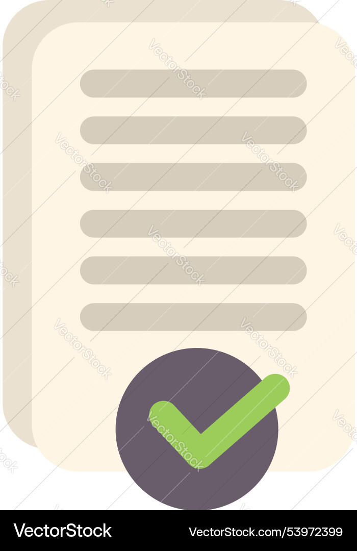 Green check mark approving document icon Vector Image Green check mark approving document icon Vector Image