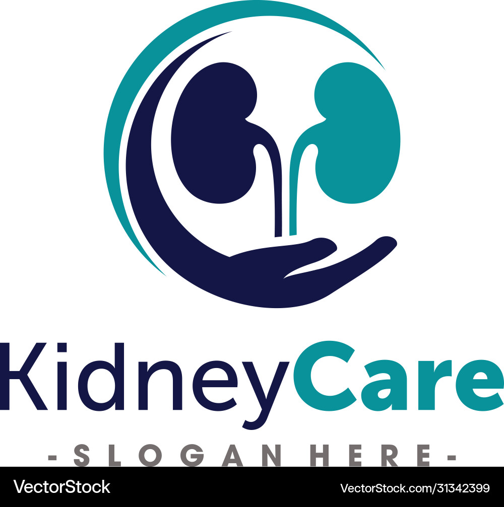 Kidney care logo design Royalty Free Vector Image