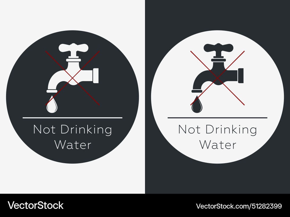 Not drinking water prohibition sign Royalty Free Vector