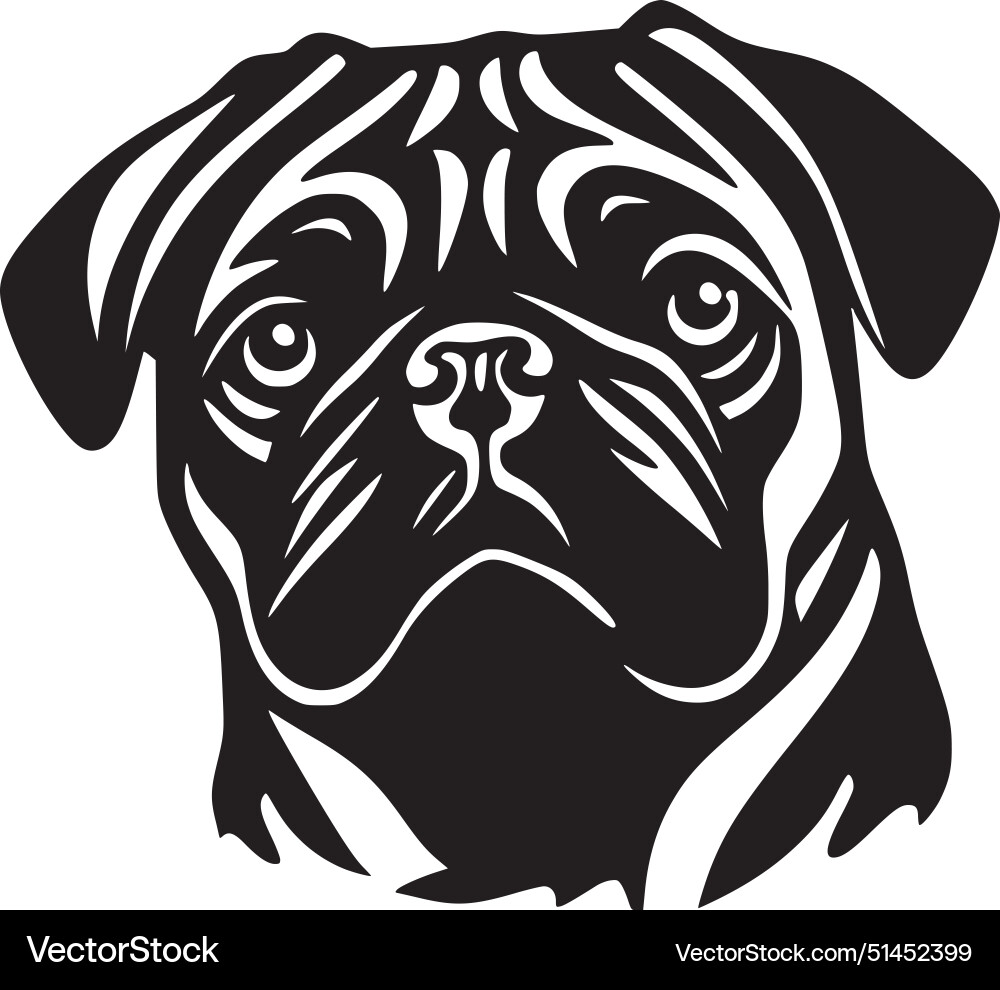 Pug - minimalist and flat logo Royalty Free Vector Image