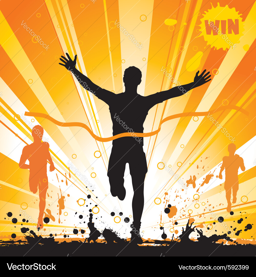Runner Victory Silhouette Royalty Free Vector Image