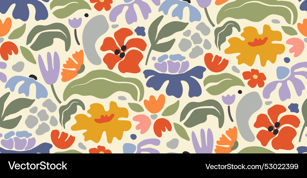 Summer seamless pattern with natural Royalty Free Vector