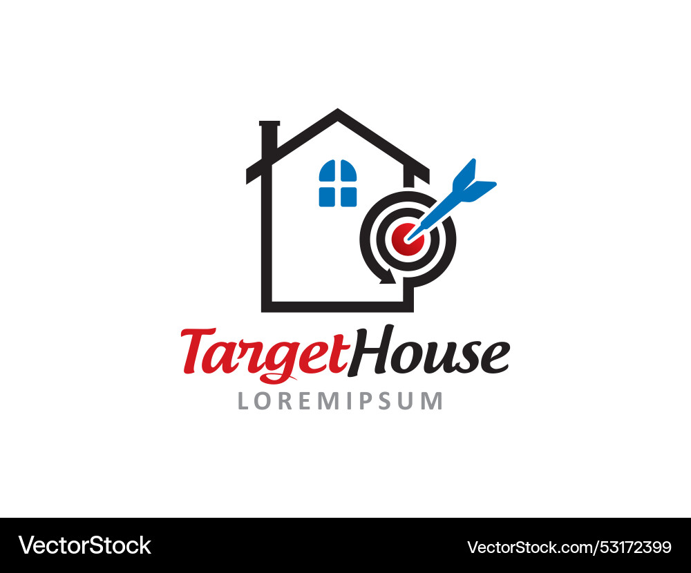 Target house logo symbol or icon template Vector Image
