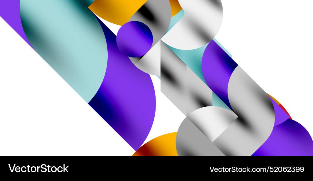 Tech minimal circular shapes geometric art Vector Image