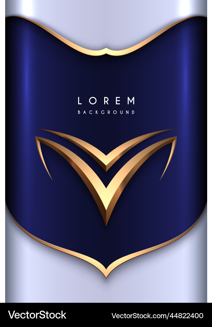 Abstract golden symbol on blue background Vector Image