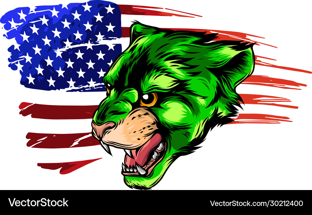 Angry puma head design art Royalty Free Vector Image