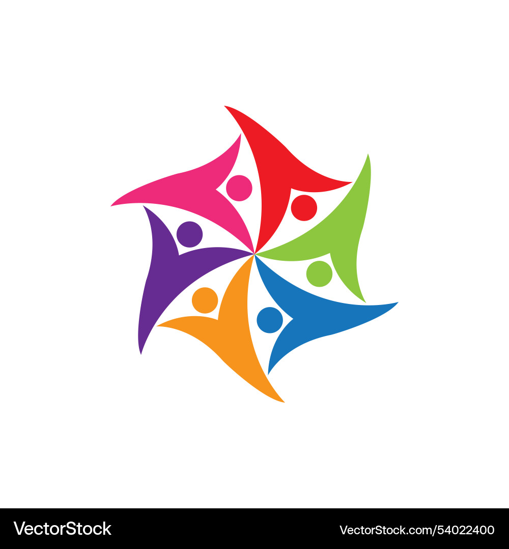 Colorful people and community logo Royalty Free Vector Image