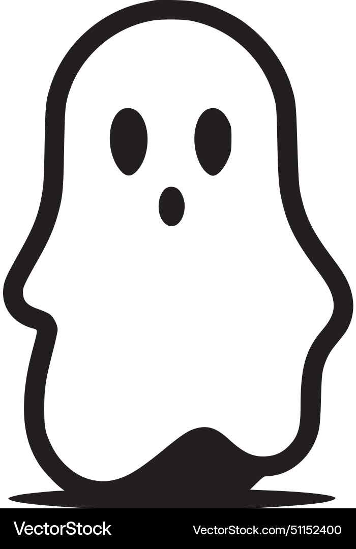 Ghost - black and white Royalty Free Vector Image