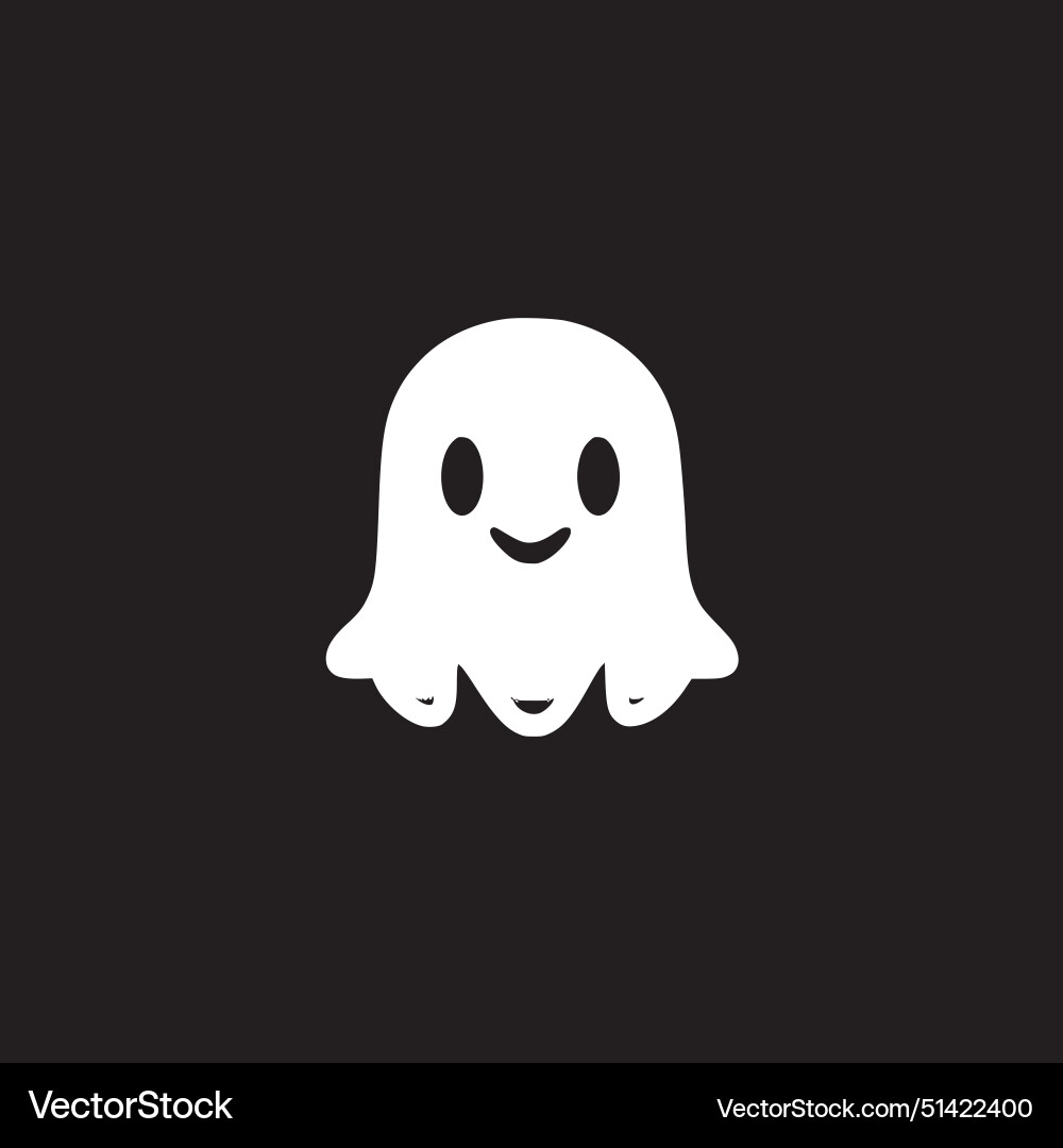 Ghost - black and white Royalty Free Vector Image