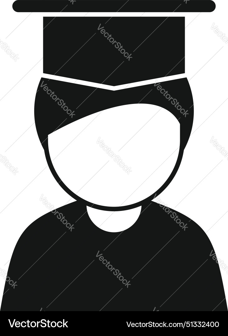 Graduate icon in black and white Royalty Free Vector Image