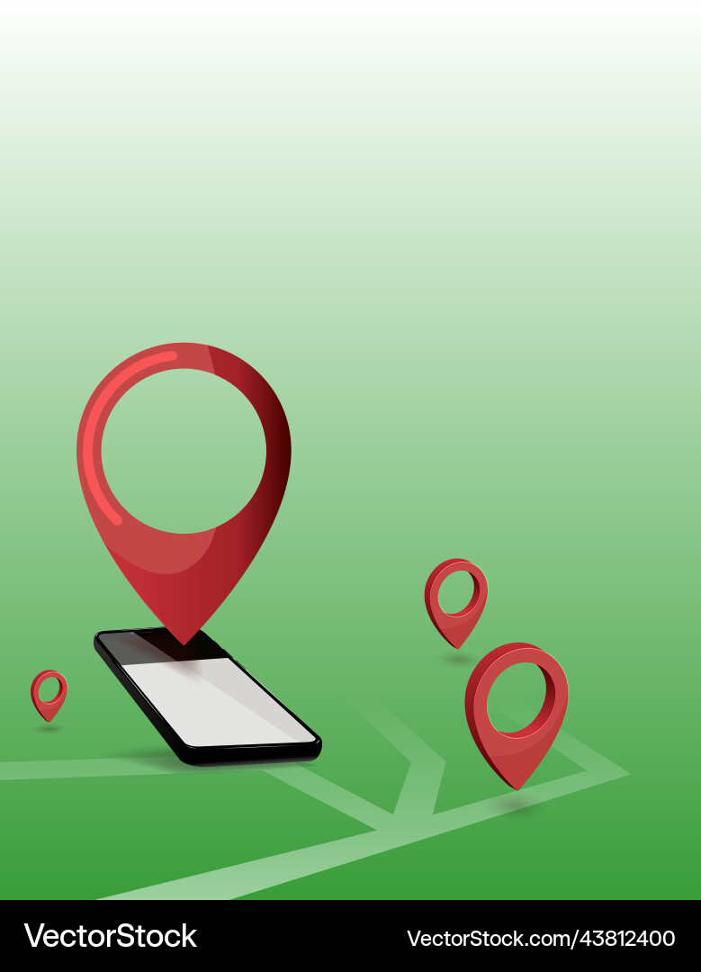 Isometric of map with geo tag Royalty Free Vector Image