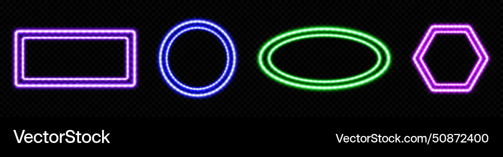 Led neon light glow frame set with electric border