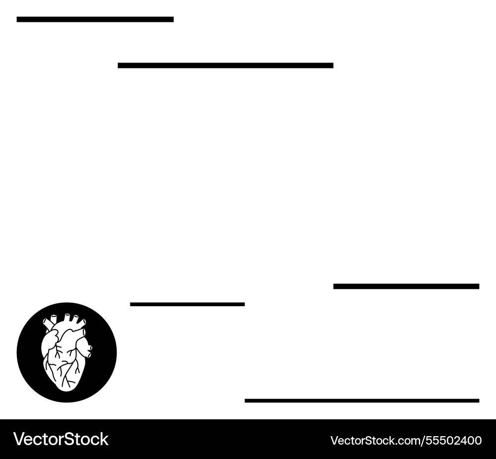 Minimal abstract design featuring anatomical heart