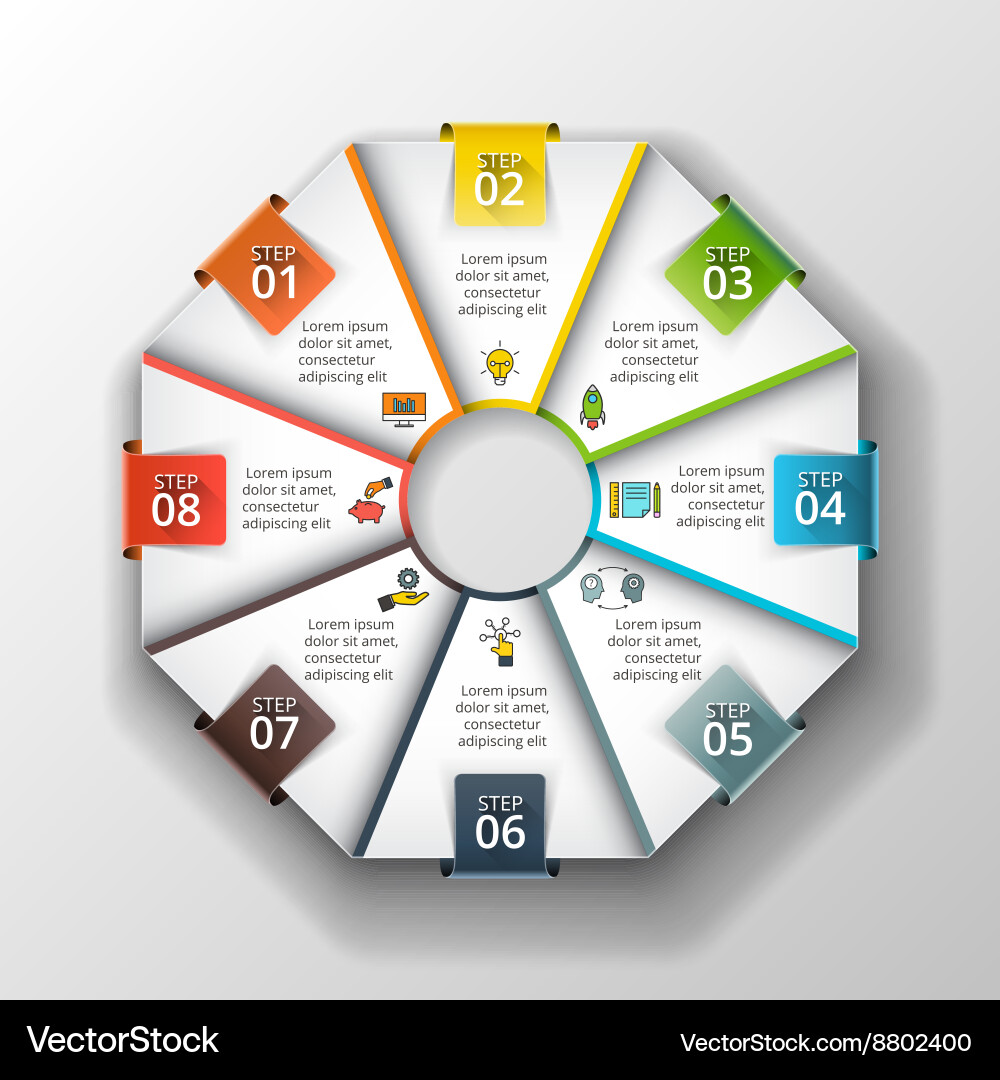 Octagon infographic Royalty Free Vector Image - VectorStock