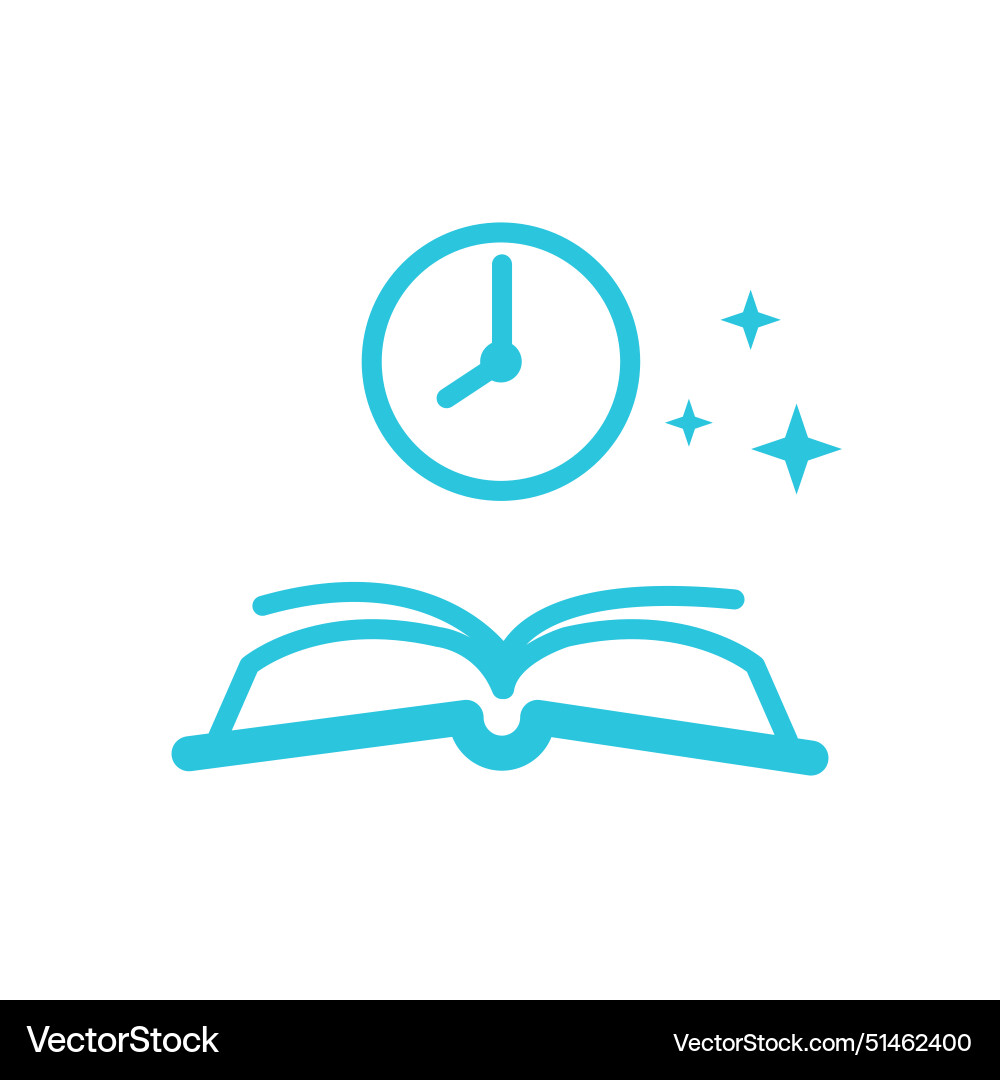 Reading time icon isolated on white background Vector Image