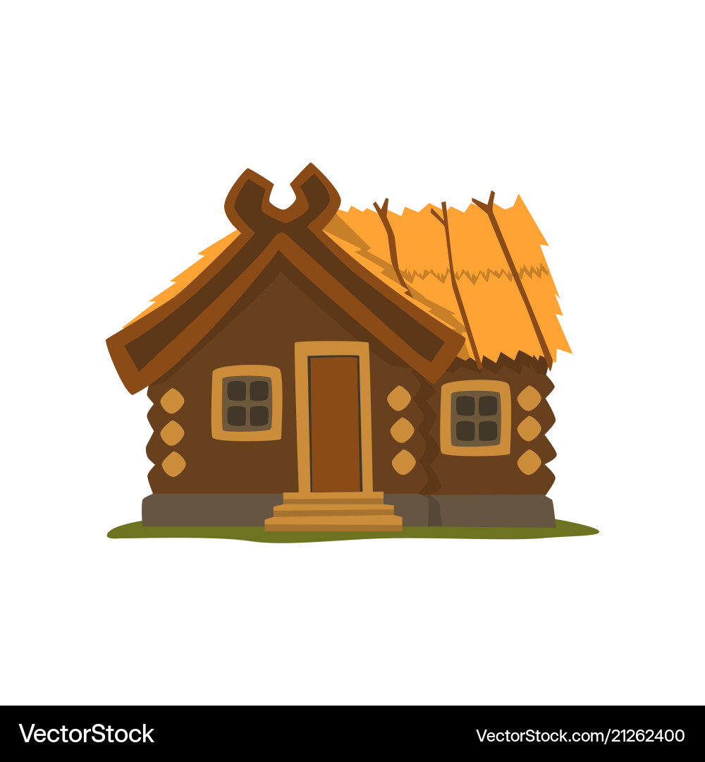 Rustic wooden log cabin Royalty Free Vector Image