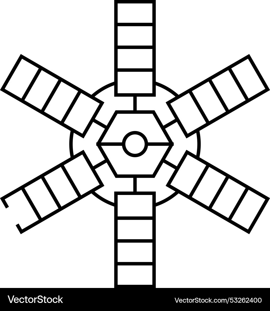 Satellite technology aeronautical engineer line Vector Image