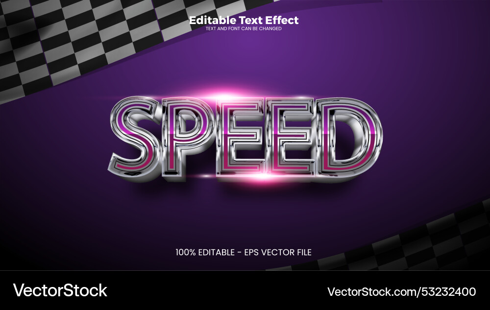 Speed editable text effect in modern trend style Vector Image
