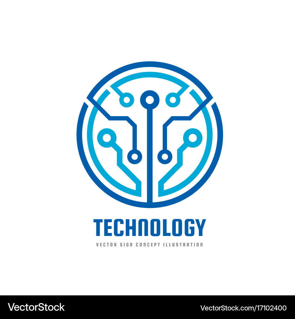 Tech Chip Network Logo Template Royalty Free Vector Image
