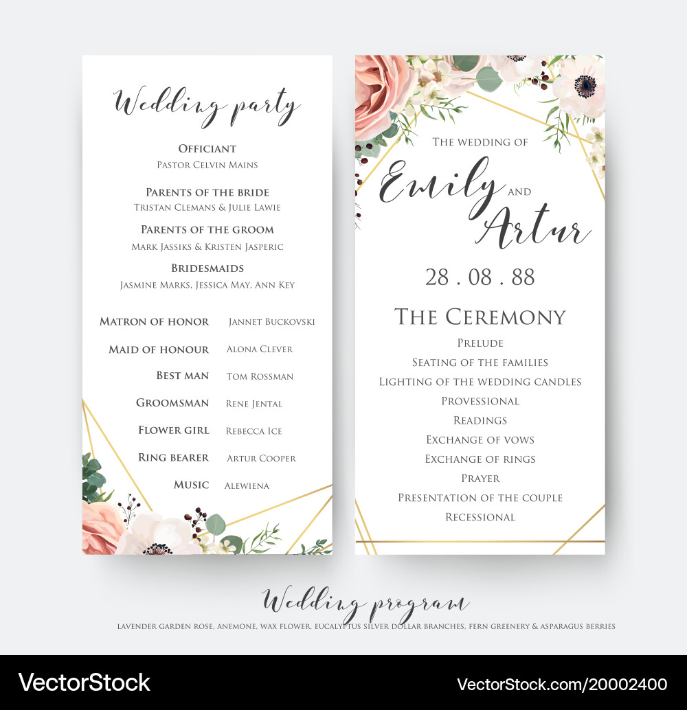 Wedding Program Vector Images (over 1,600)