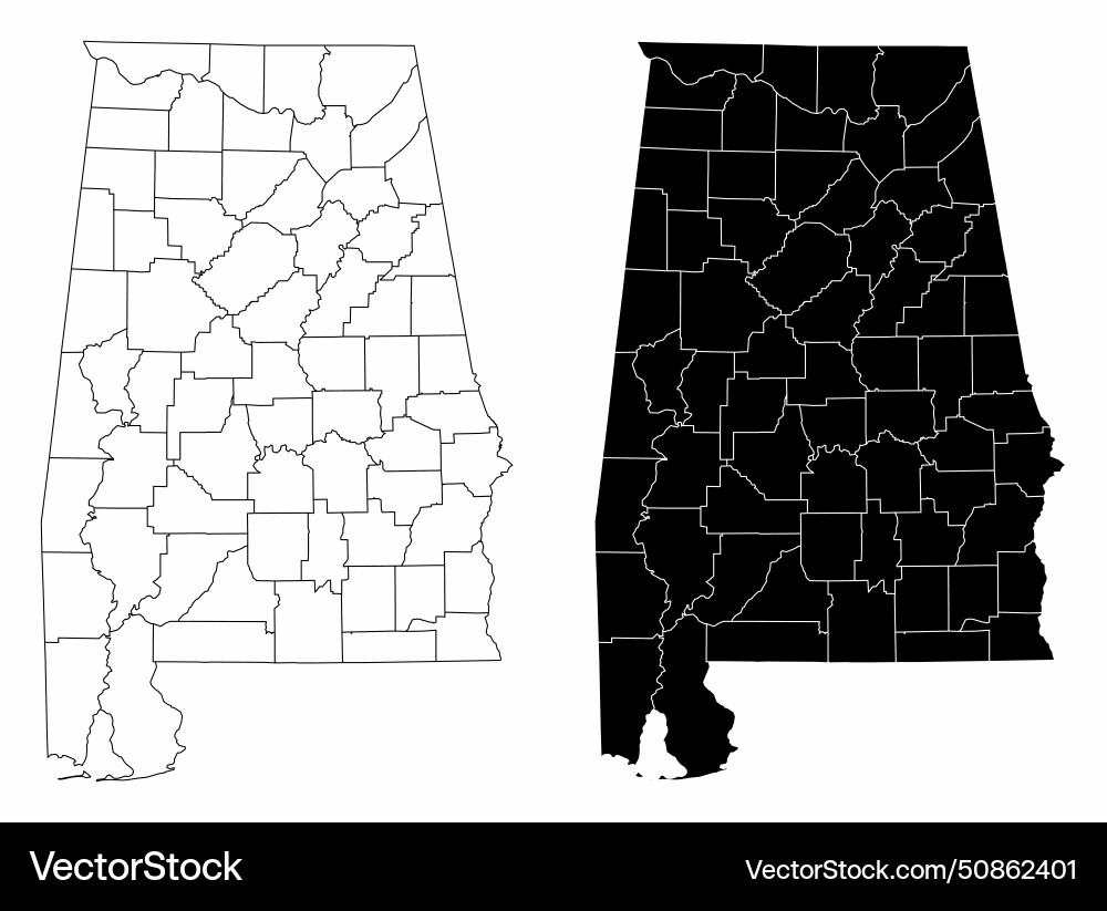 Alabama administrative maps Royalty Free Vector Image