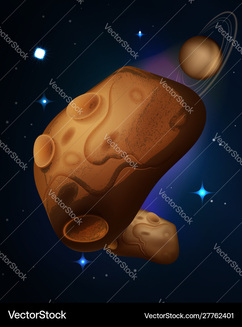 Asteroids drifting in space Royalty Free Vector Image