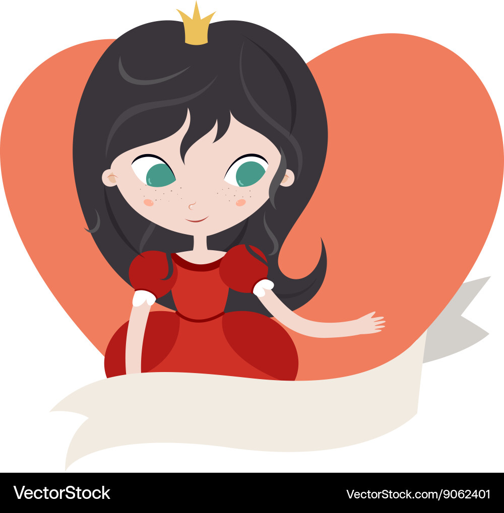Beautiful princess on white Royalty Free Vector Image