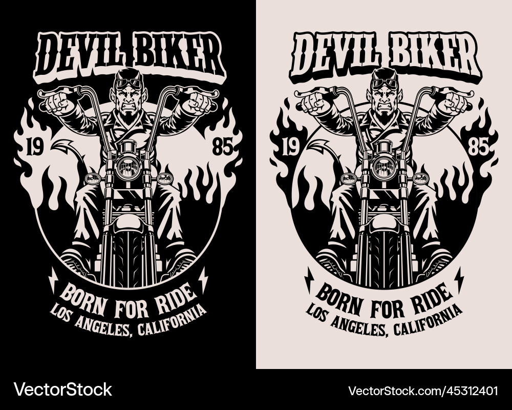 Black and white t-shirt design of devil Royalty Free Vector