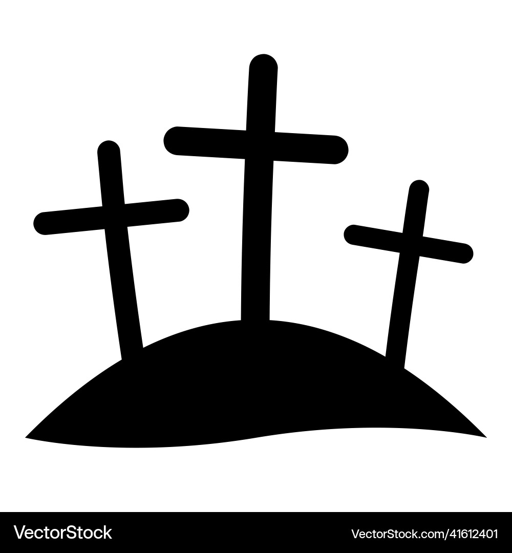 Calvary crosses sign christianity three Royalty Free Vector