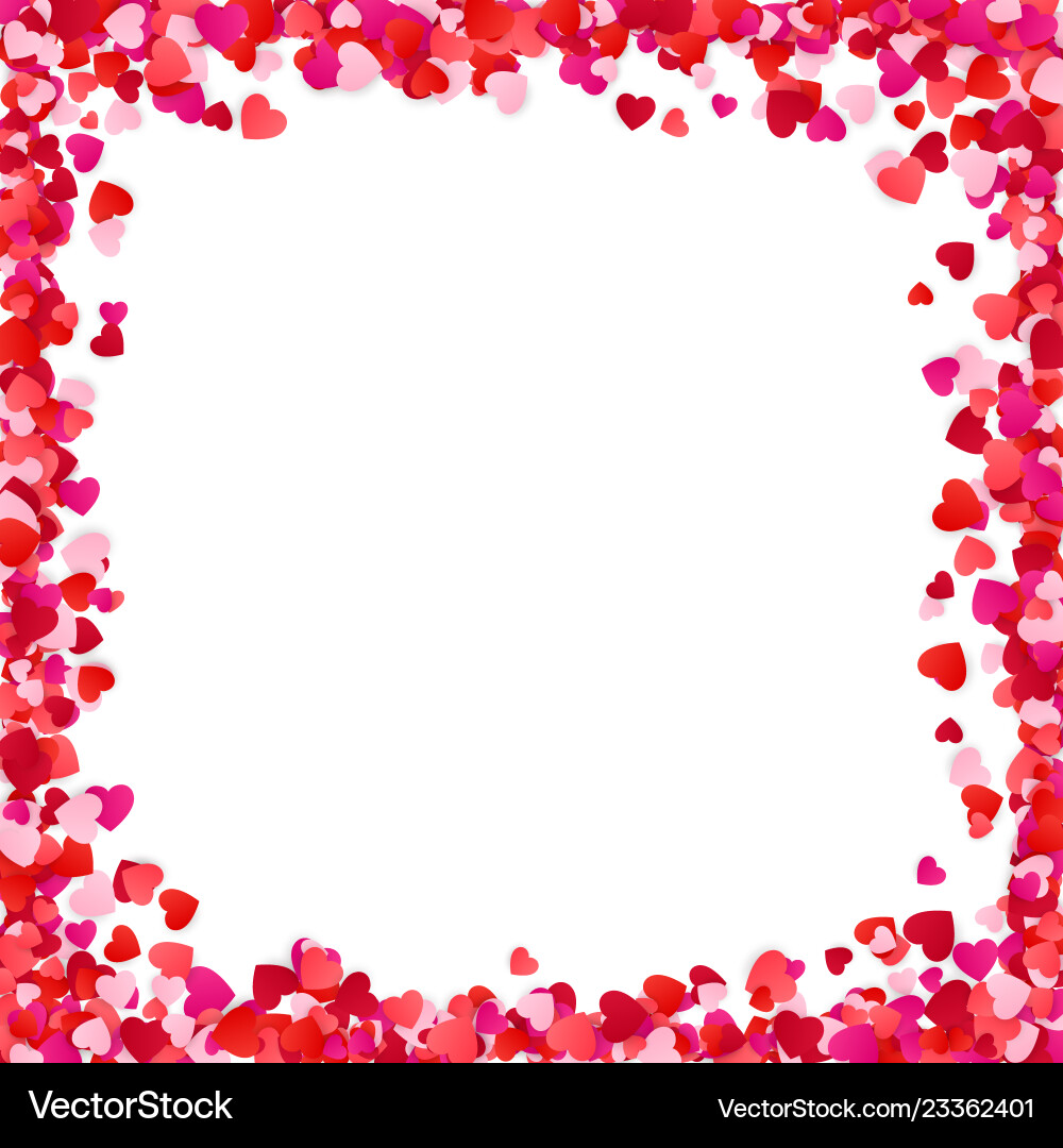 Color paper heart frame background Royalty Free Vector Image
