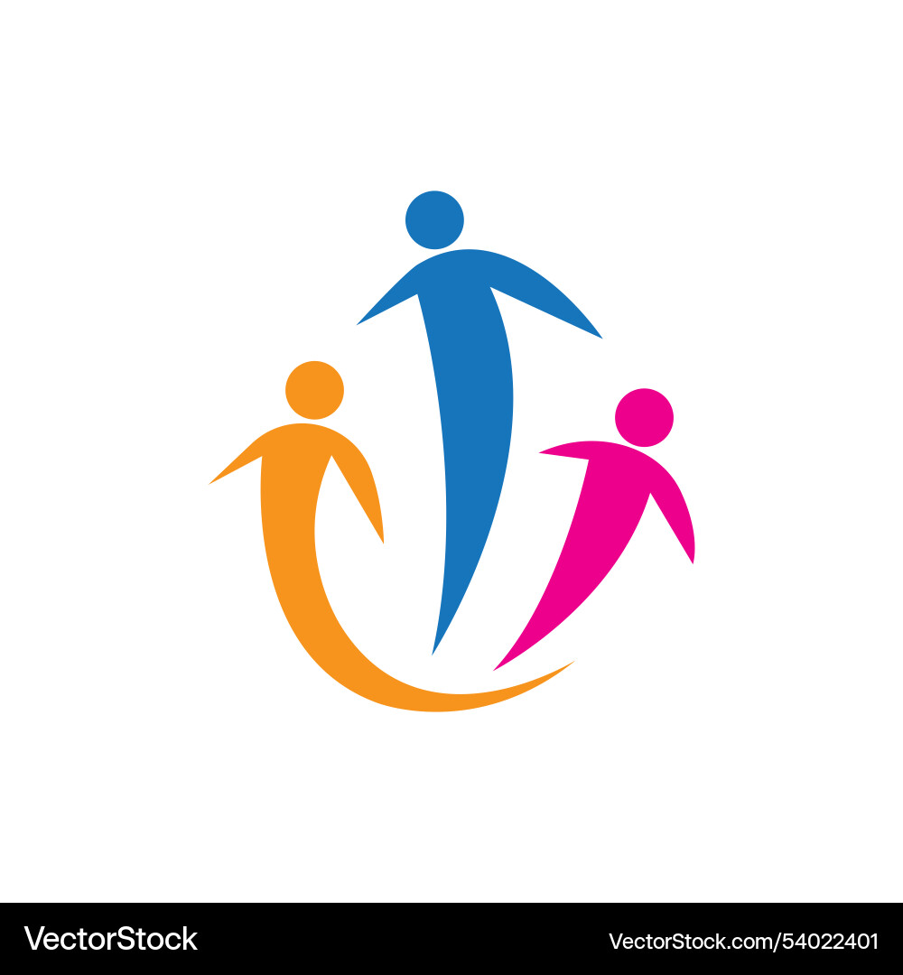 Colorful people and community logo Royalty Free Vector Image