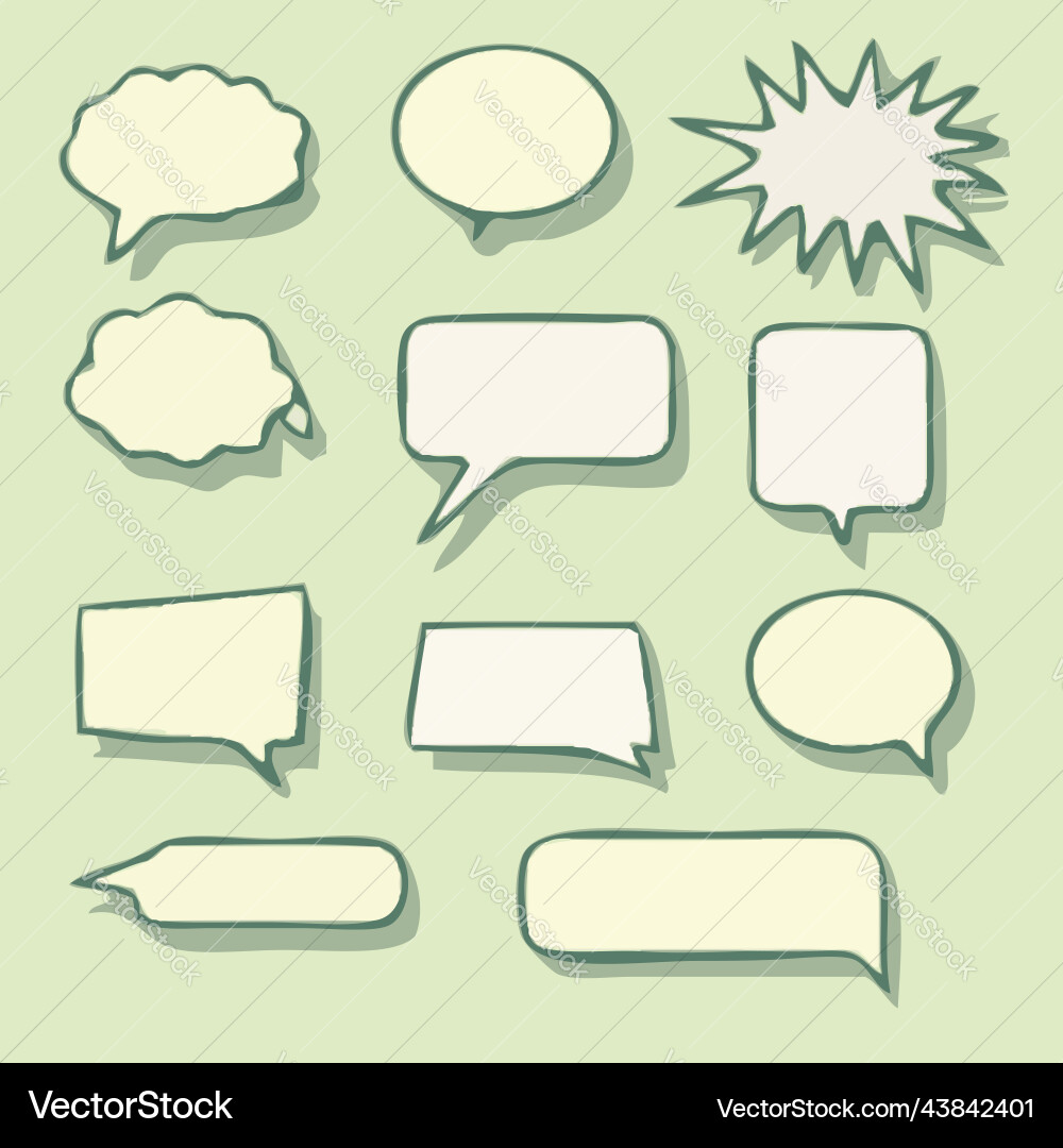 Comic Art Sprechblasen Set Lizenzfreies Vektorbild
