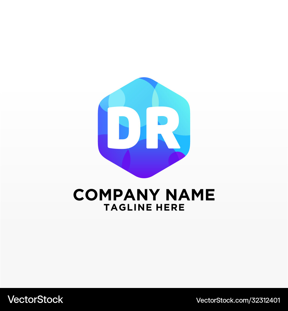Dr initial logo with colorful circle template Vector Image