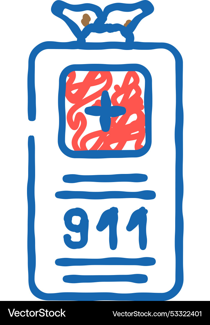 Emergency signal alert icon doodle Royalty Free Vector Image