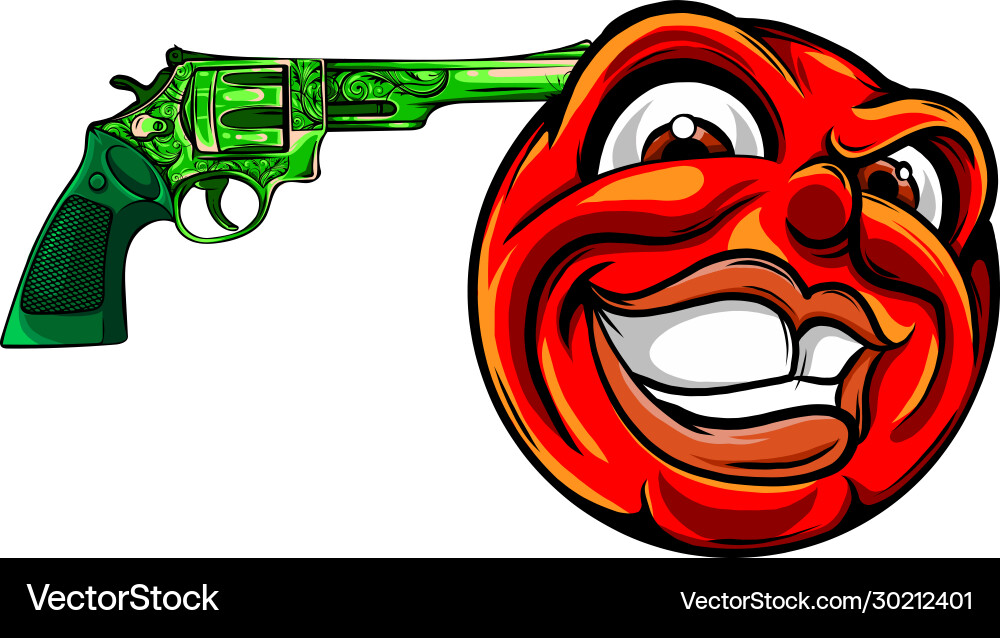 Emoticon pointing a gun on his head Royalty Free Vector