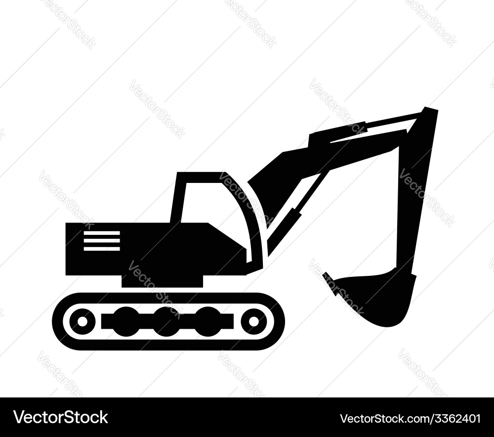 Excavator icon Royalty Free Vector Image - VectorStock
