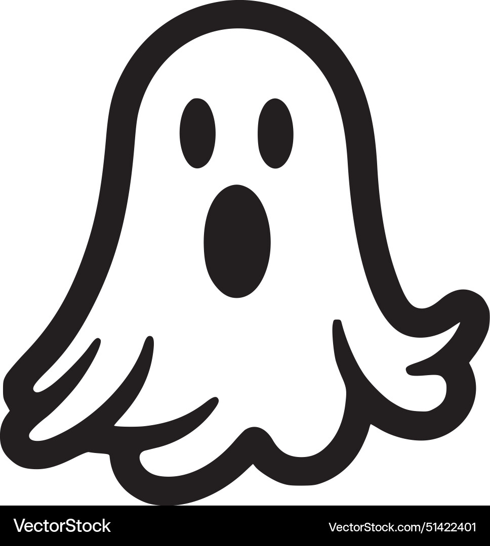 Ghost - black and white Royalty Free Vector Image