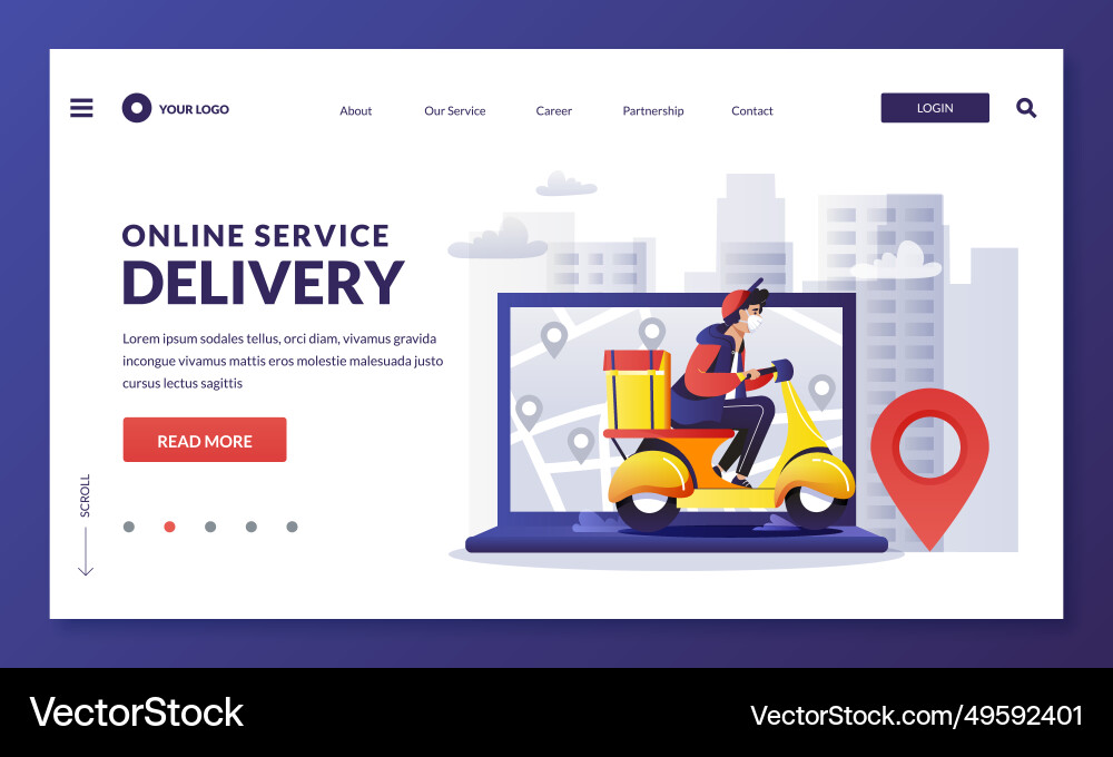 Home delivery service banner design template Vector Image