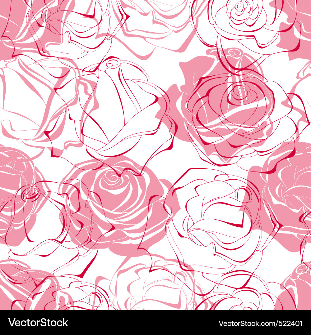 Pink roses seamless pattern Royalty Free Vector Image