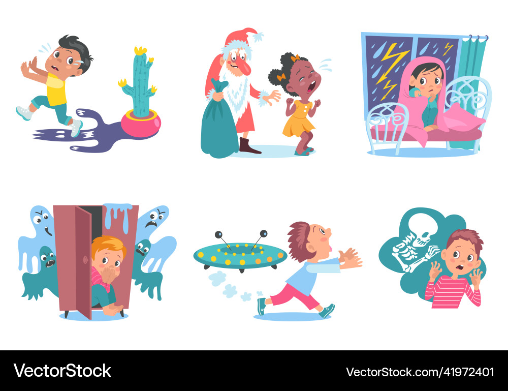 Scared Kids & Childhood Fears Royalty Free Vector Image