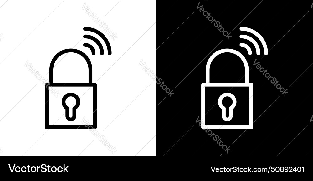 Smart lock icon set keyless technology Royalty Free Vector
