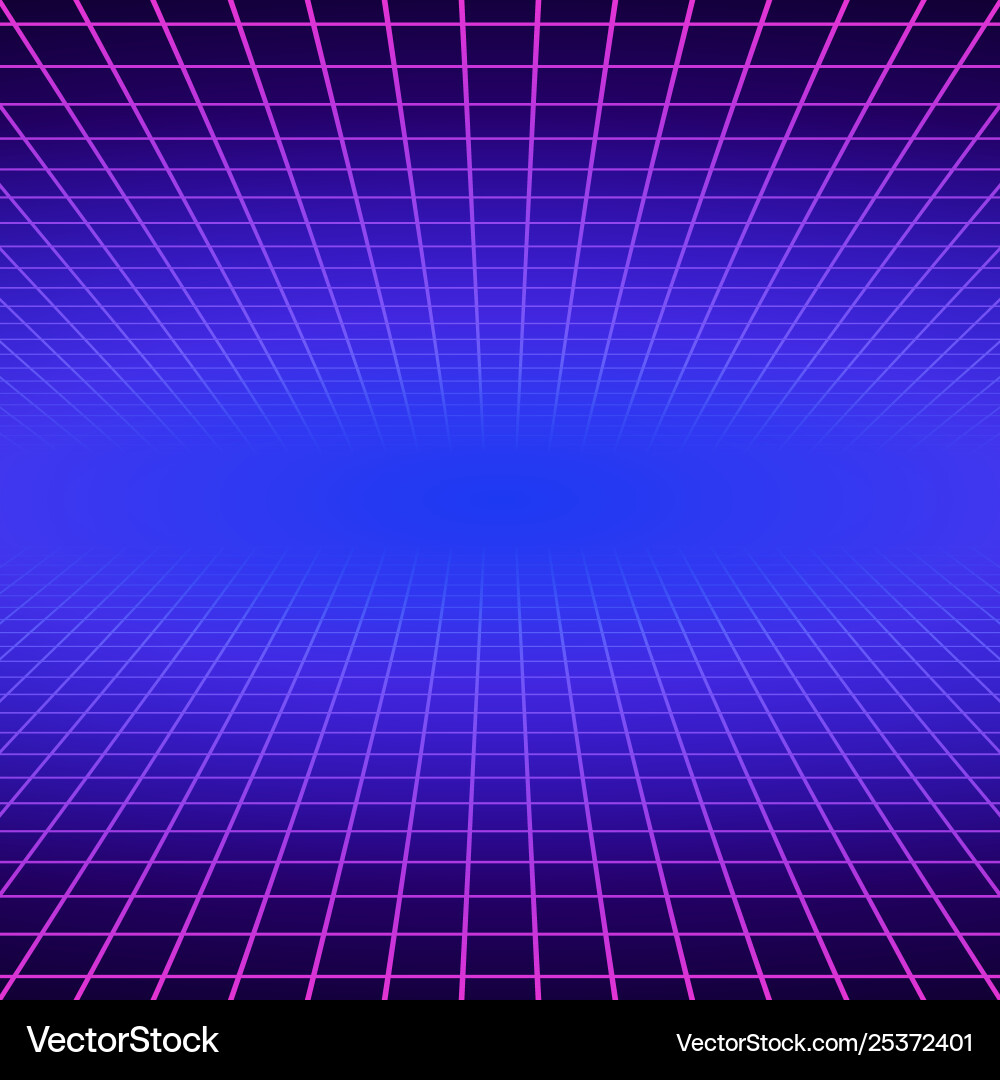 Synth wave retro grid background synthwave 80s Vector Image