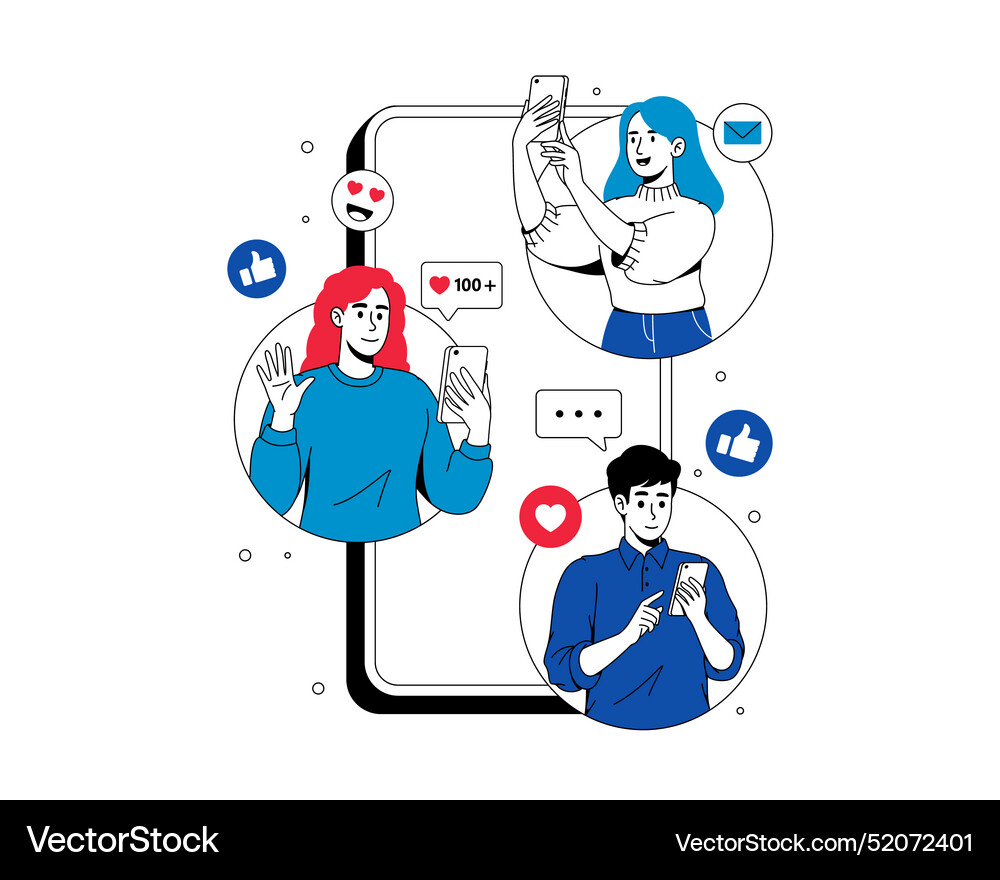 Technology and social media concept Royalty Free Vector
