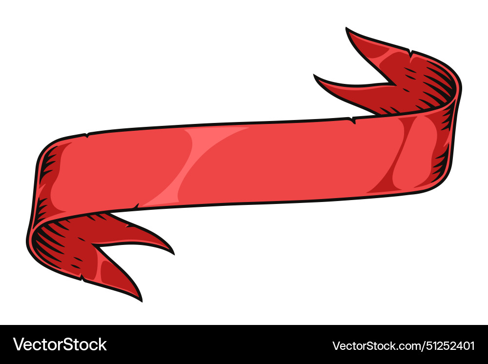 Vintage Red Ribbon & Scroll Royalty Free Vector Image