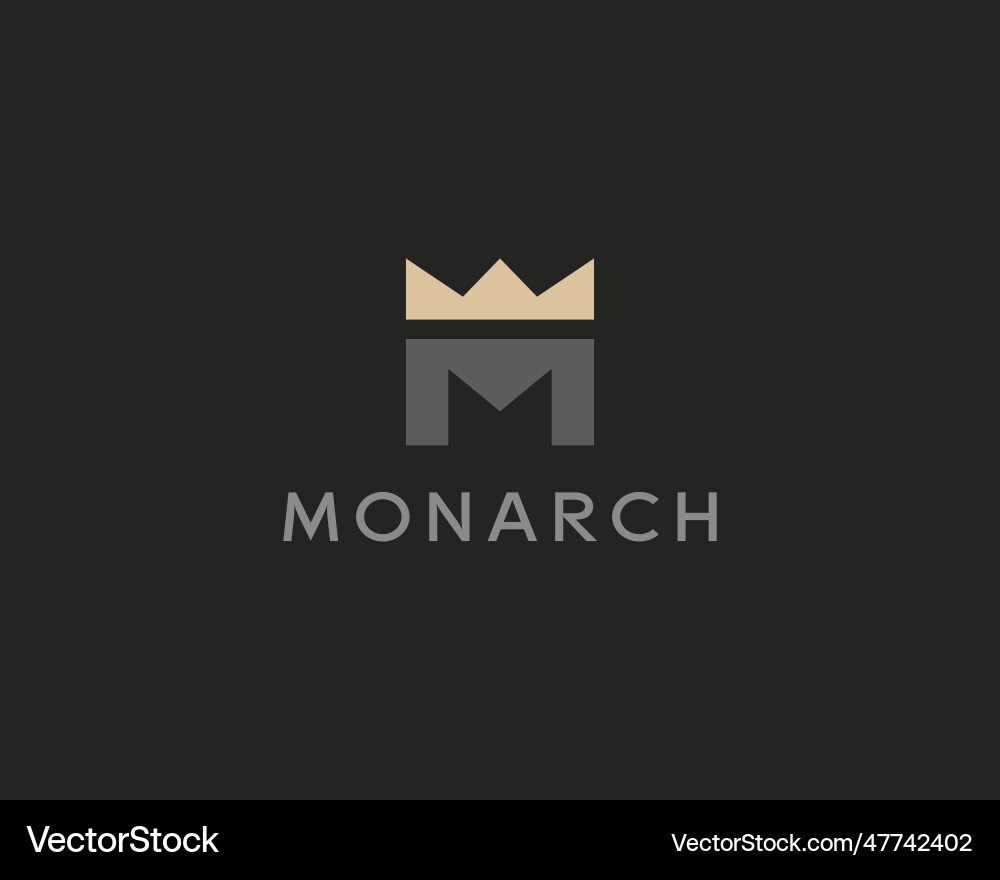 Abstract letter m with crown logo design Vector Image